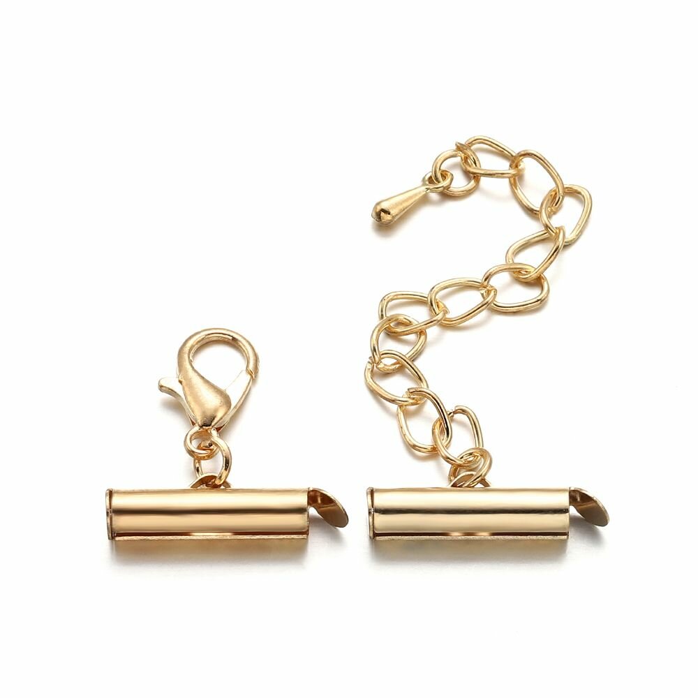 Концевики зажимы для браслетов из бисера и ленты, 13 мм, серебро, 10 пар с карбином, фурнитура для бижутерии DIY