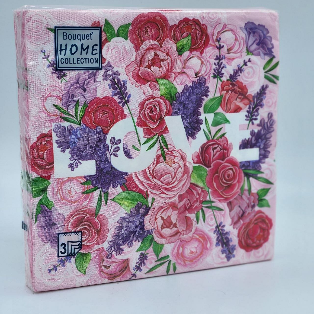 Сервировочные салфетки Art Bouquet "LOVE", целлюлоза, квадратные, 33x33 см, 20 шт