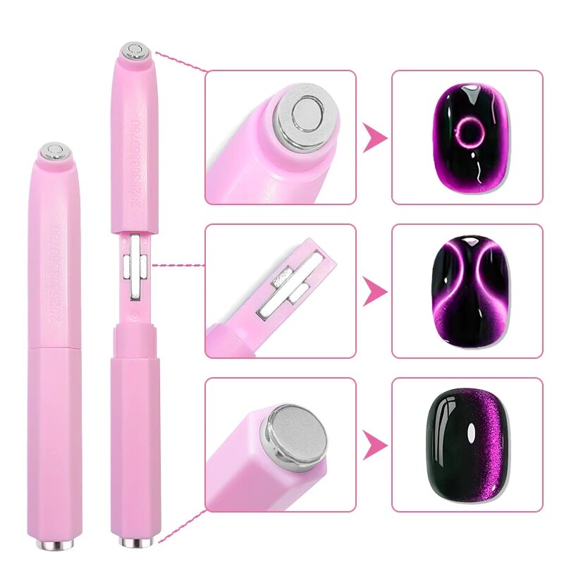 Магнитный стик для дизайна ногтей "кошачий глаз", розовый HJ-NAT291-Pink