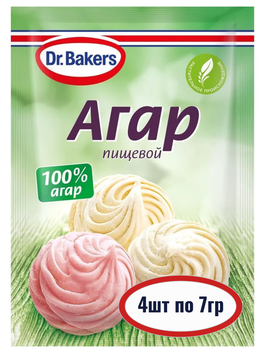 Агар Dr. Bakers пищевой 4шт по 7г