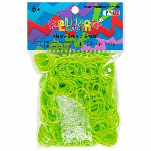 Резинки для плетения браслетов Rainbow Loom Неон Зеленый, Neon Green (B0019)