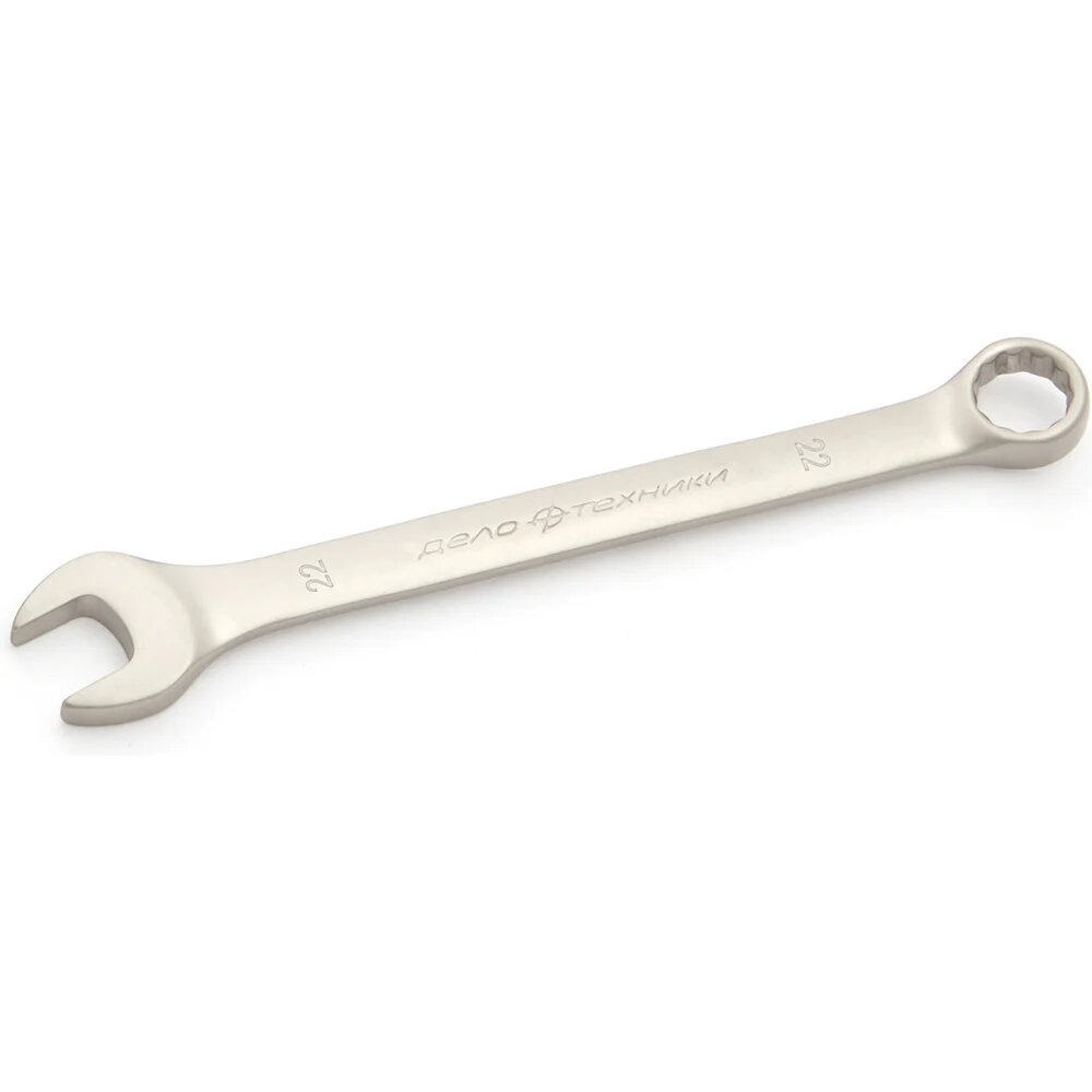 Комбинированный ключ Delo Techniki профессиональный, из CrV с никелированным покрытием и 12‑гранной кольцевой головкой