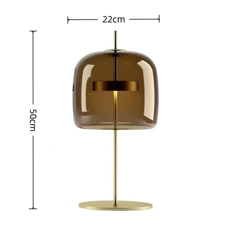 Современная минималистичная стеклянная настольная лампа для спальни в скандинавском стиле