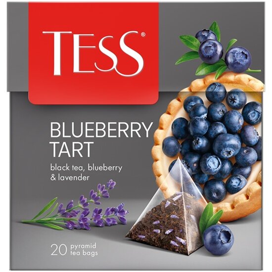 Чай Tess BLUEBERRY TART черный ароматизированный, 20 шт, пирамидки