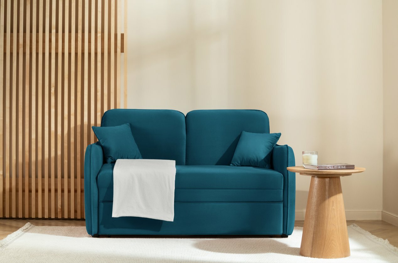 Диван-кровать раскладной Divan.ru Кейсес 120 Velvet Navy Blue 135х78х87 см, спальное место 197х120 см, велюр, синий