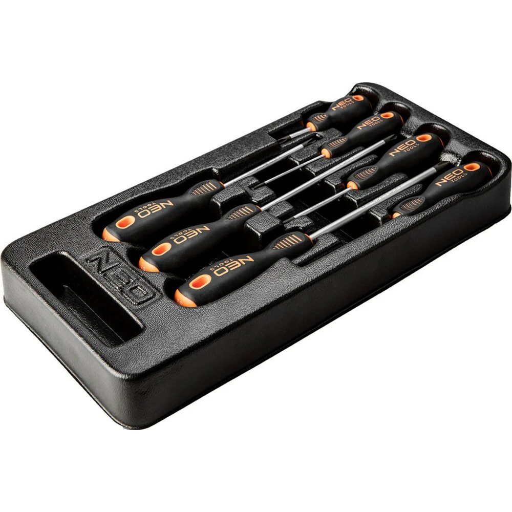 Набор отверток Phillips NEO Tools 84-232, 7 шт, стальная стержень, магнитный наконечник, рукоятка из пластика и резины — фото 1
