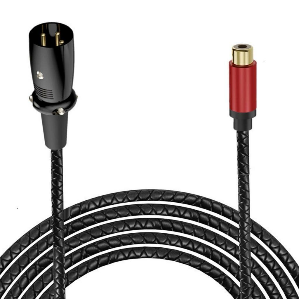 XLR Male - RCA Female Адаптер, 3m - Прямая голова