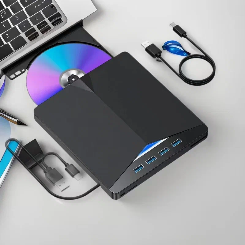Внешний CD/DVD-привод для ноутбука, DVD-плеер для ноутбука, Ультратонкий портативный USB 3.0 7 в 1