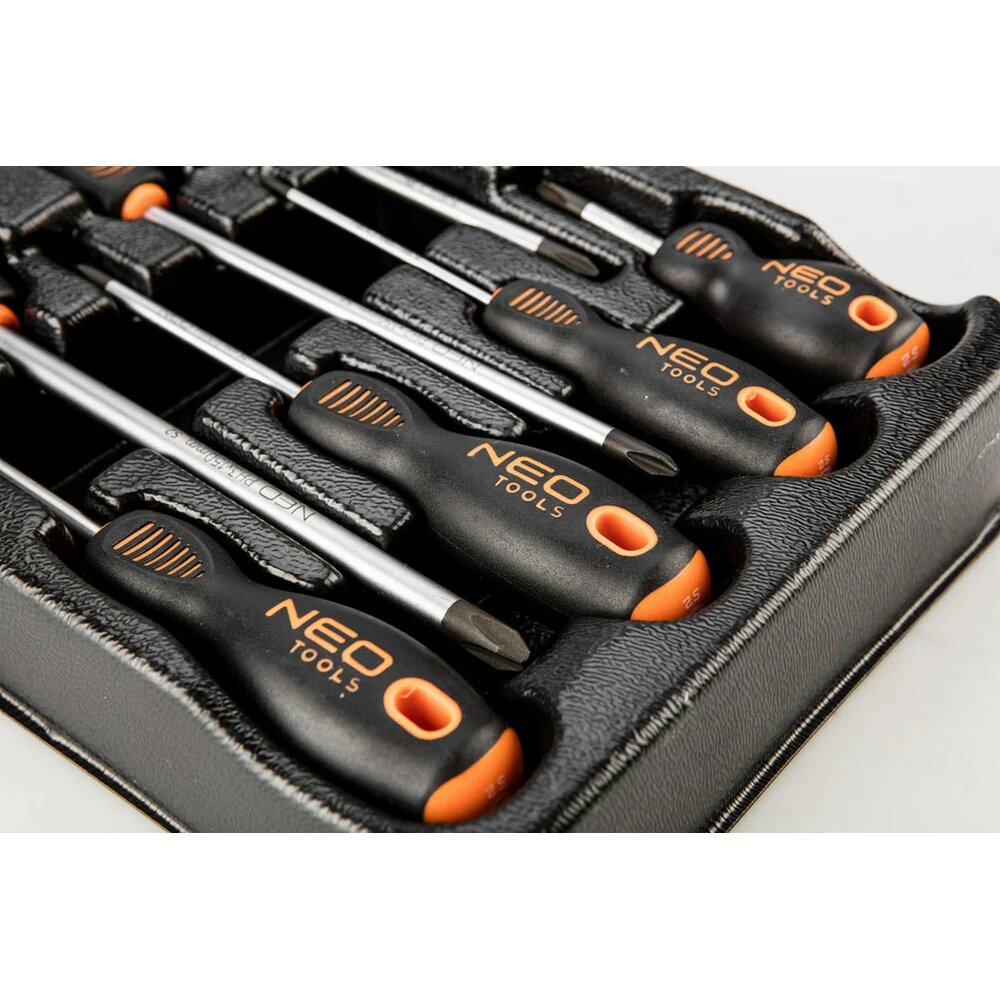 Набор отверток Phillips NEO Tools 84-232, 7 шт, стальная стержень, магнитный наконечник, рукоятка из пластика и резины — фото 1
