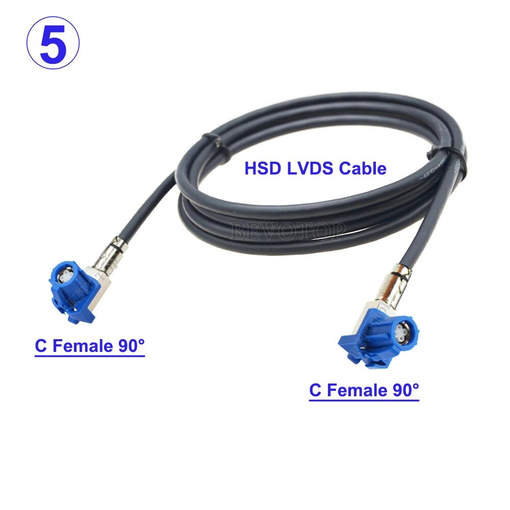 HSD LVDS кабель C Female 90° C Female 90°