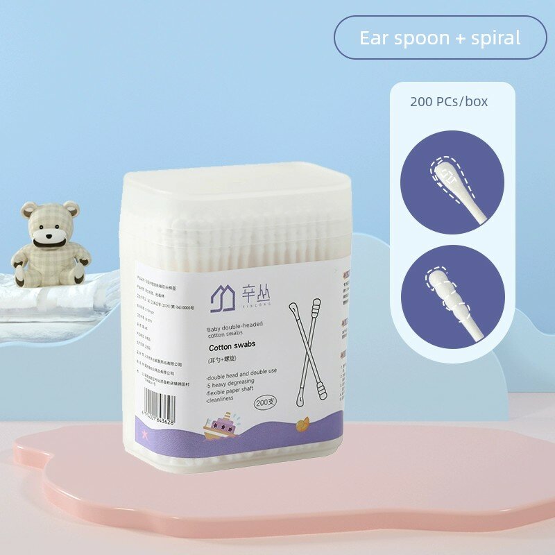 Детские двухсторонние ватные палочки, специальные ватные палочки для чистки ушей младенцев, для гигиены и дезинфекции