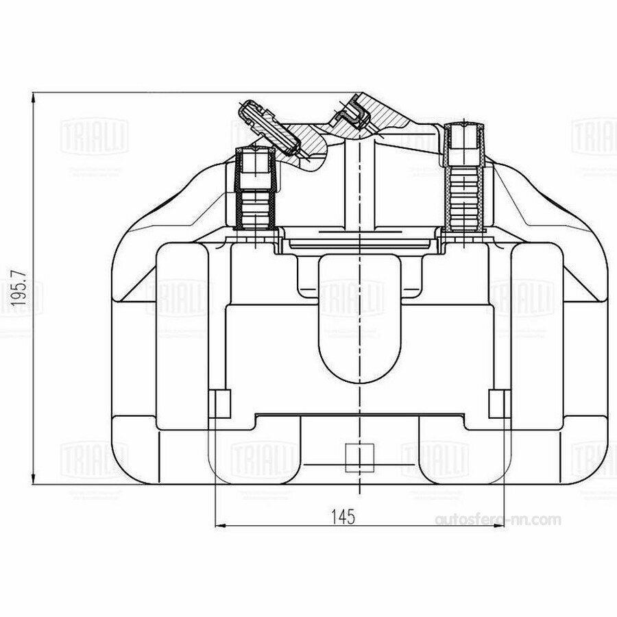 TRIALLI CF205002 Суппорт торм. BMW 5 E60 (03-)/7 E65/E66 (01-) перед. прав. d=60мм (h=196мм) (CF 205002)