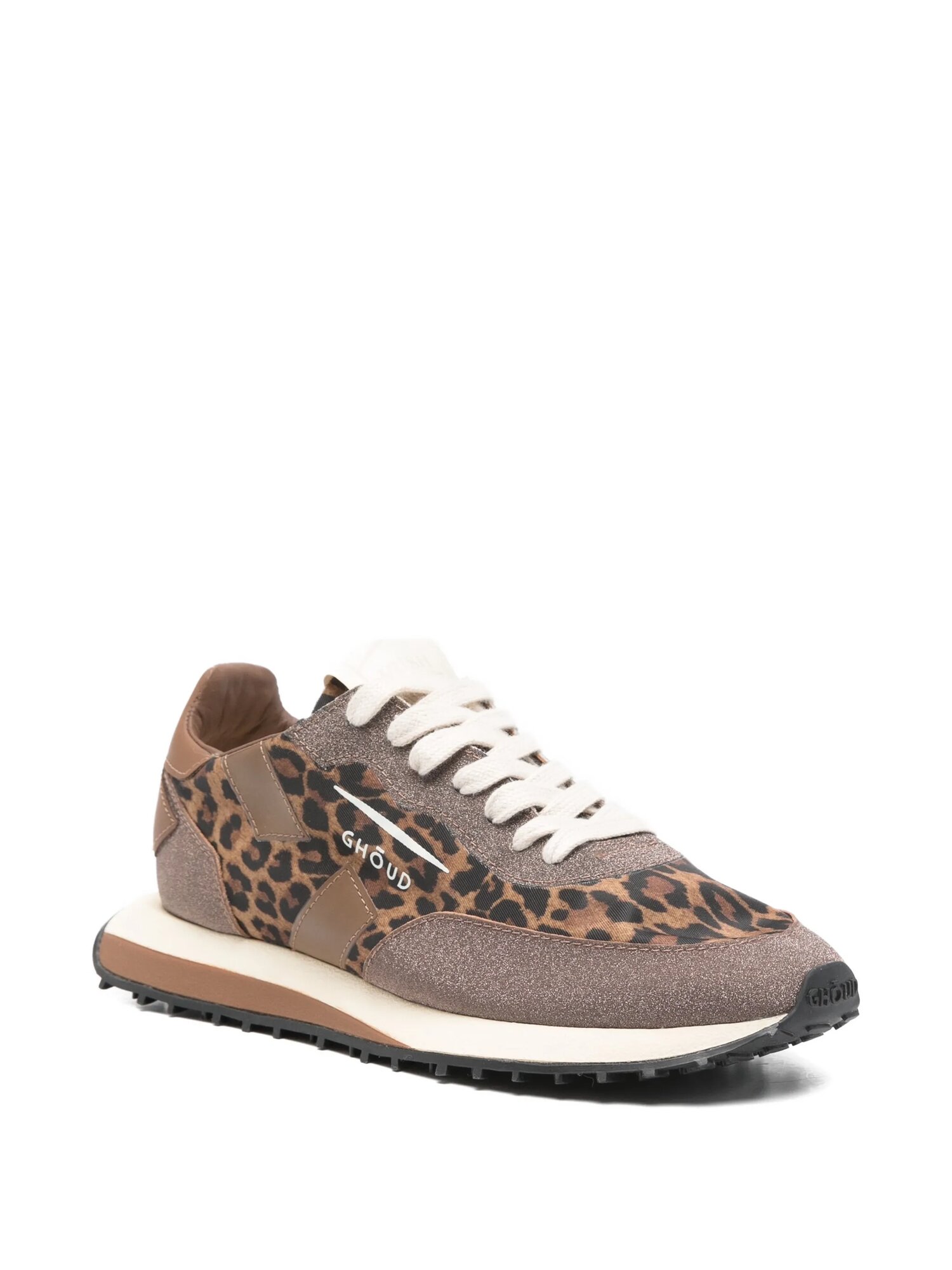 Кроссовки GHOUD Leopard-print lace-up sneakers, размер 39, коричневый — фото 1