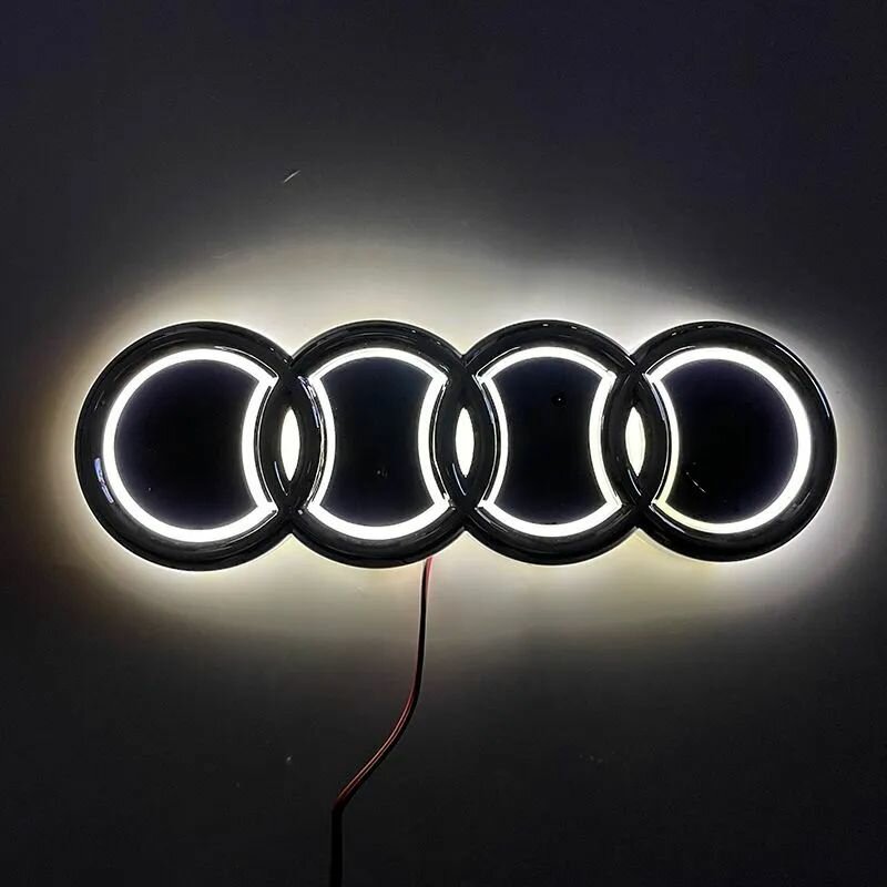 Светящийся логотип автомобиля Audi, светодиодные фонари