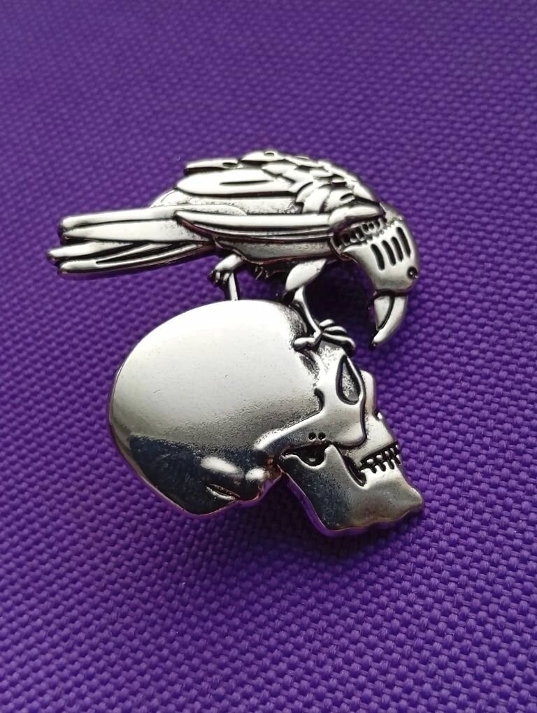 Значок "Череп", металл, с замком, универсальный, серебристый