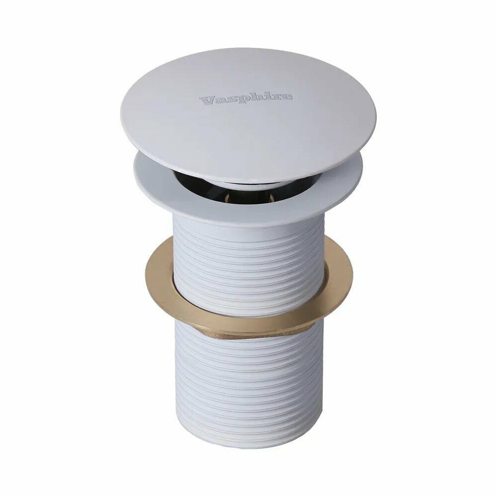 Vasphire Донный клапан для раковины клик-клак, для ванной комнаты, без перелива, Кнопочный дизайн