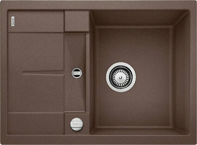 Мойка кухонная Blanco Metra 45S Compact 519581 68x50, прямоугольная, мойка для кухни, с крылом, под столешницу, коричневая, матовая