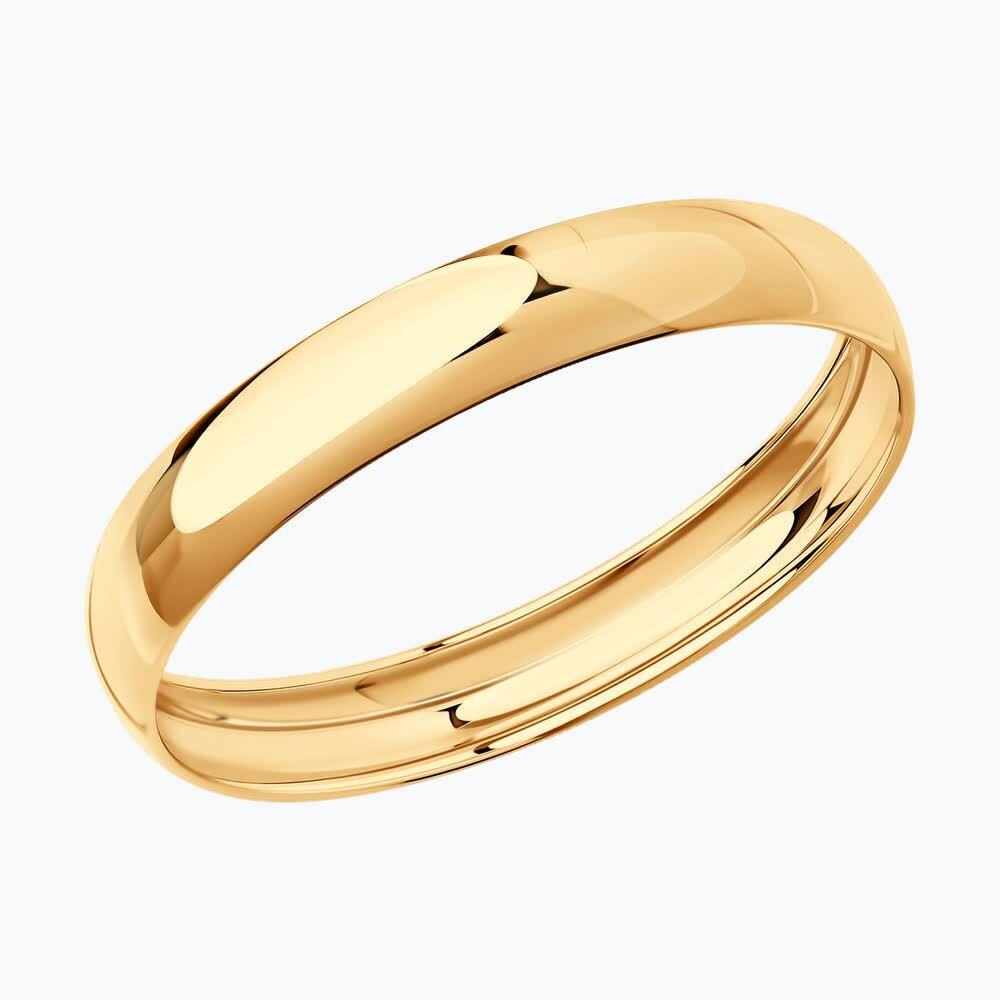 Кольцо обручальное, красное золото, 585 проба