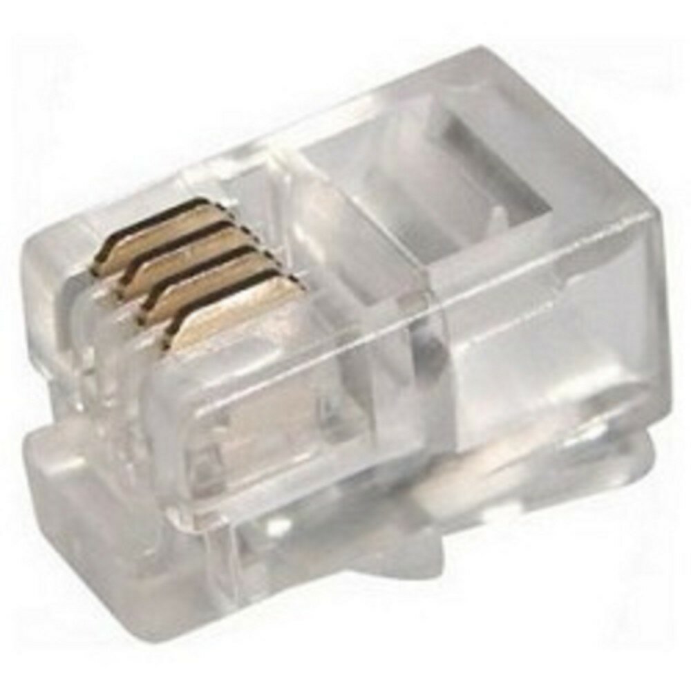 Rexant Разъемы, Проходные адаптеры, Вставки PROconnect 05-1001-3 Разъем телефонный UTP RJ-9 4P4C , CAT 3 100 шт.