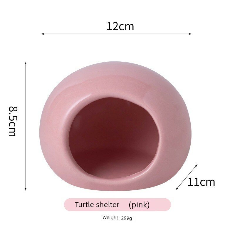 Керамическое укрытие для черепах в аквариуме, розовое, натуральная декорация, безопасное и прочное