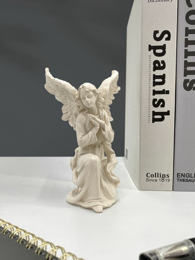 Антикварная статуэтка ангела из смолы, винтажный декор для дома, подарок на Рождество и свадьбу