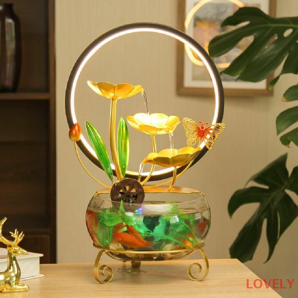 Фонтан для дома настольный 40 cm/аквариум для рыбок с подсветкой