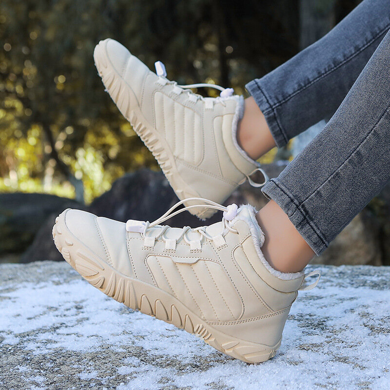 Теплые зимние хлопковые ботинки, повседневные ботинки для активного отдыха, спортивная обувь, утепленные флисовые сапоги средней высоты для мужчин и женщин.