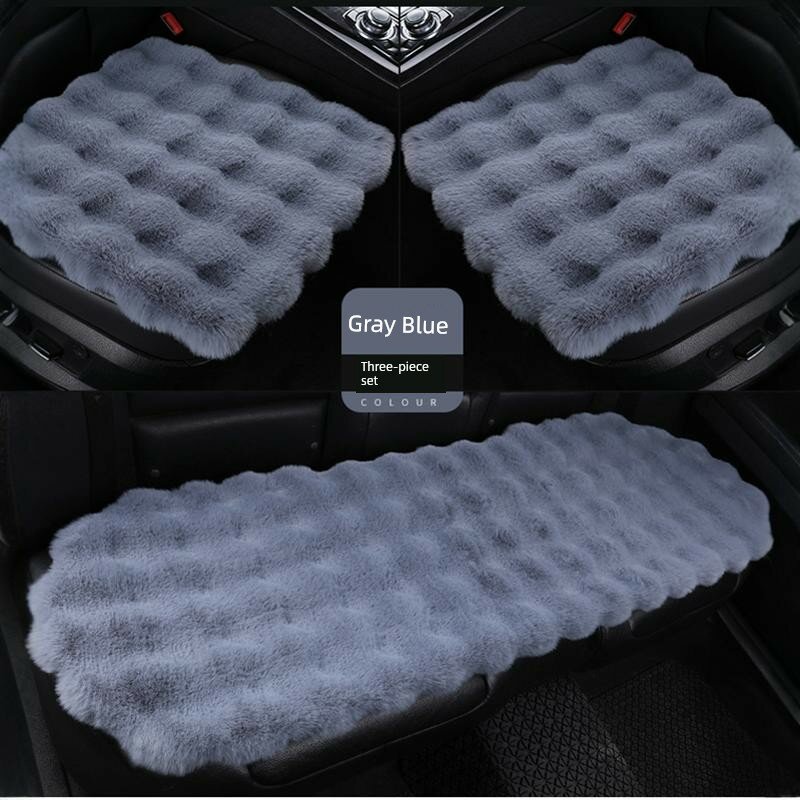 Зимняя накидка на автомобильное сиденье, одинарная, из искусственного меха кролика, плюшевая, комплект из трех