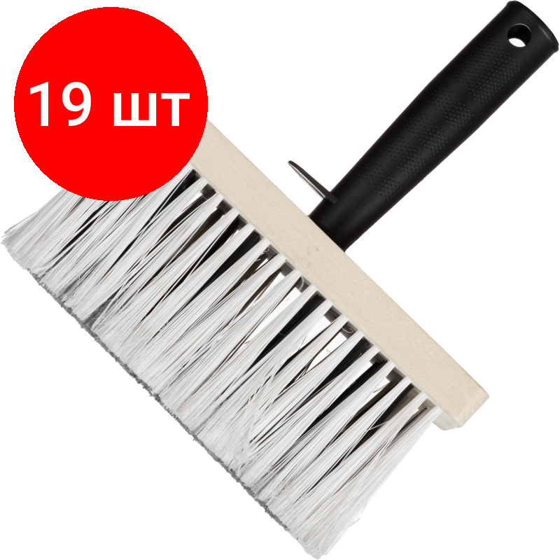 Комплект 19 штук, Кисть макловица 170х70 мм, искусст. щетина, пласт. ручка MTX 84086