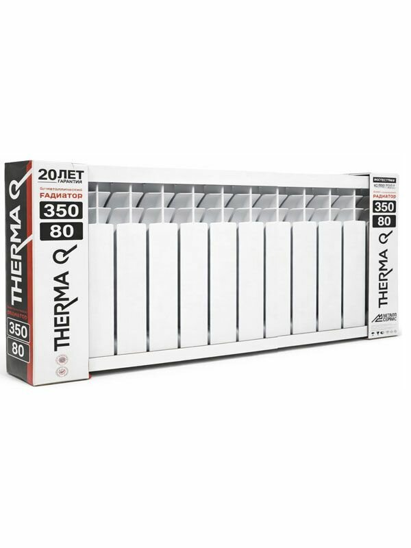 Радиатор биметаллический МС THERMA Q ECO 350/80 12 секций 1261Вт (пр-во Россия)