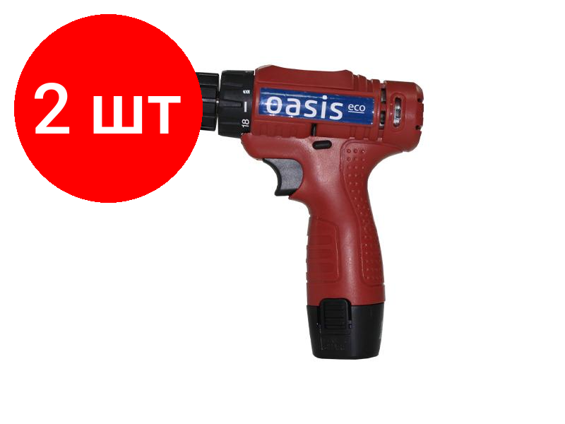 Комплект 2 шт, дрель-шуруповёрт аккум.12В 0-350 об. МИН. Крут. МОМ.22НМ АКК. ЛИТ. ВЕС 0.8КГ OASIS