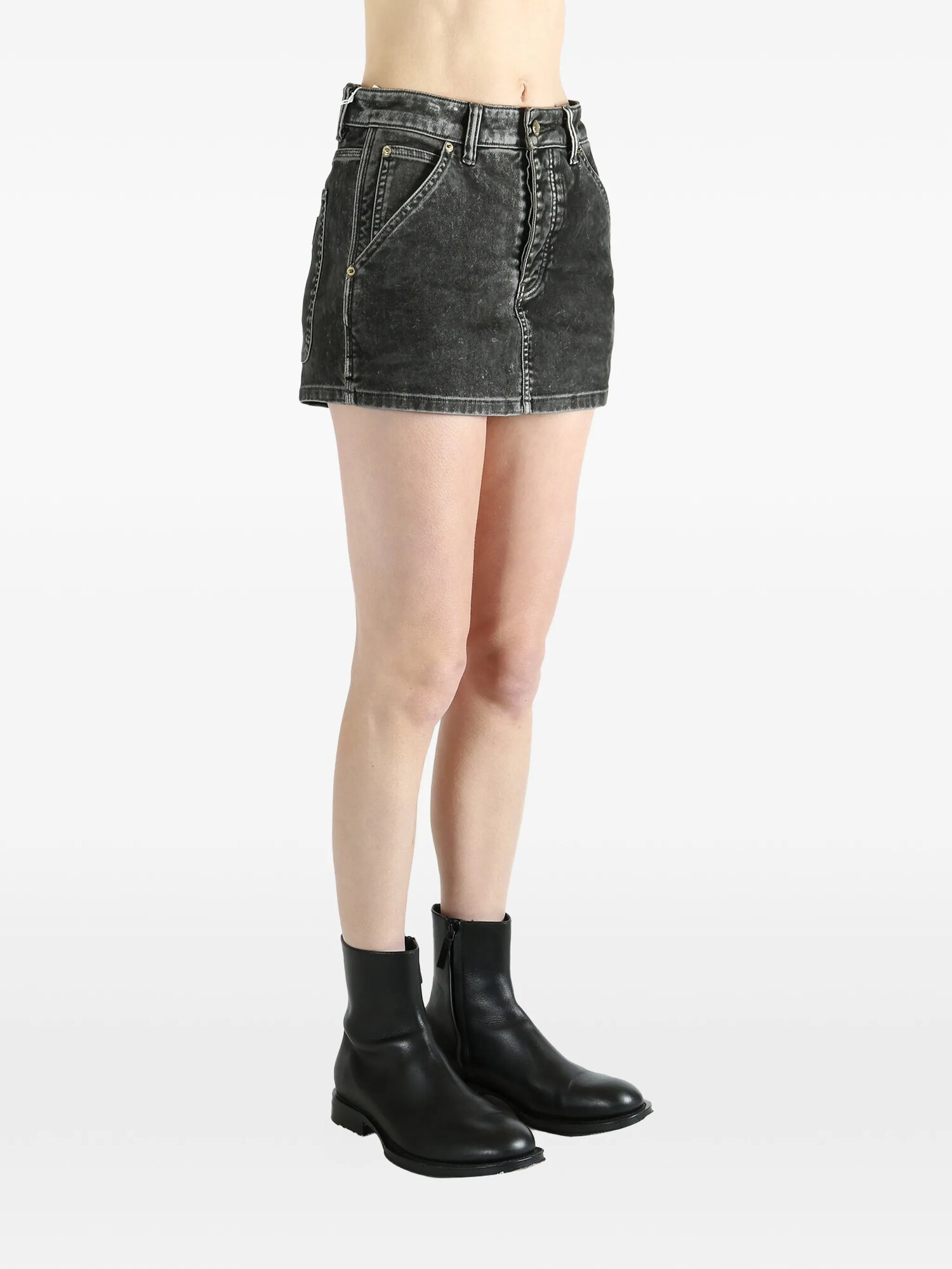 Юбка Alexander Wang Logo-patch mini skort, размер 34, grey — фото 1