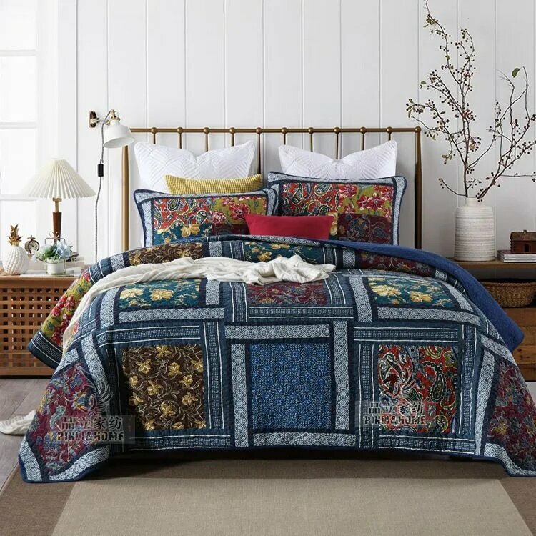 Покрывало "Patchwork", 259x270см, стёганое, хлопок, в комплекте 2 наволочки