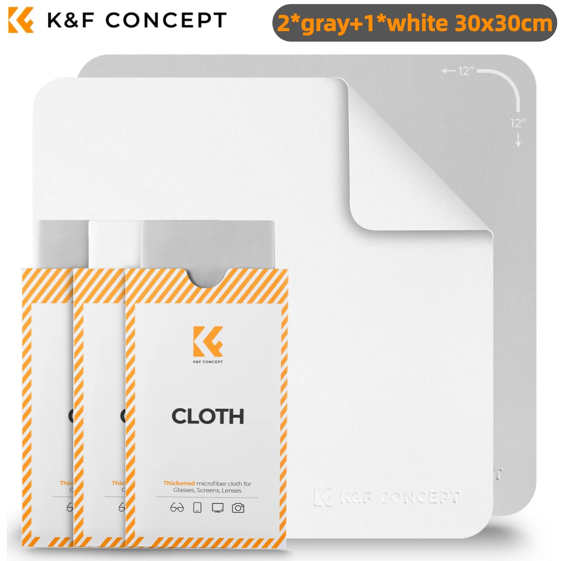 K&F CONCEPT салфетки из микрофибры для очистки линз 3 шт.