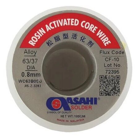 QASAHI паяльная проволока Sn63/pb37 A Roll(250g), 0,8 мм