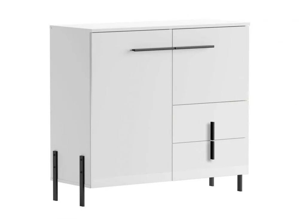 Комод Дейенерис 01 МДФ Лайн Белый (матовый) Белый Снег 8685 BS NEW 104x40x91 см, Фиеста