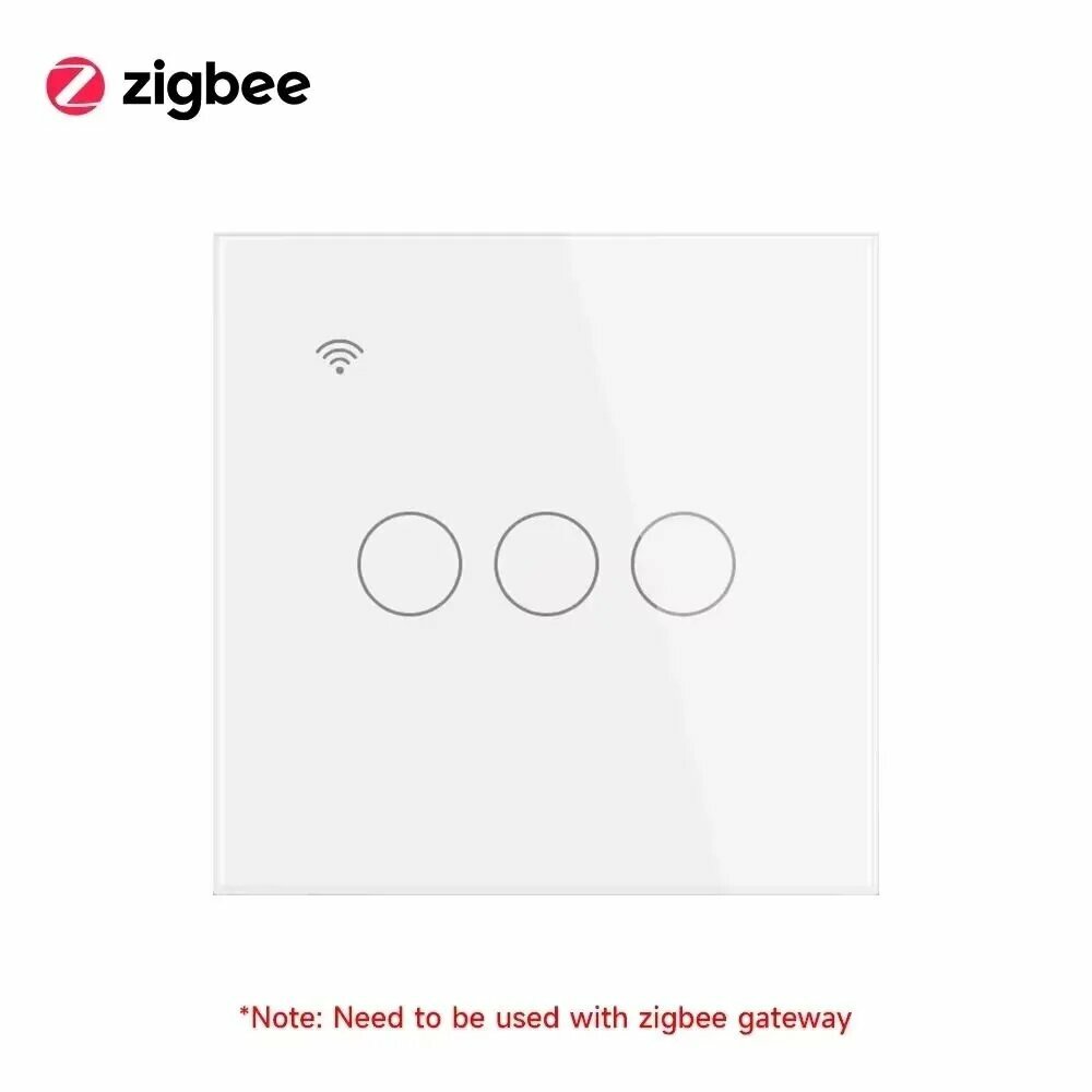 Умный сенсорный выключатель Tuya Zigbee, 1-3 кнопки EU, беспроводной дистанционный светодиодный выключатель света, Alexa, универсальный одиночный огонь с нулевым огнем