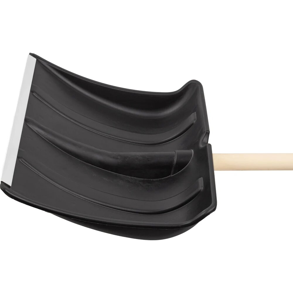 Лопата для уборки снега КЭС 470x350x1330мм, черная, с деревянным черенок