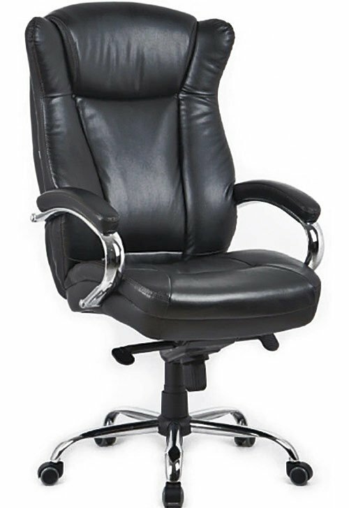 Кресло руководителя из натуральной кожи Kingstyle Hildi NL BK, для работы дома и в офисе