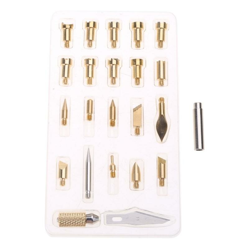 Наконечники для паяльника по дереву, 23 части пирографии