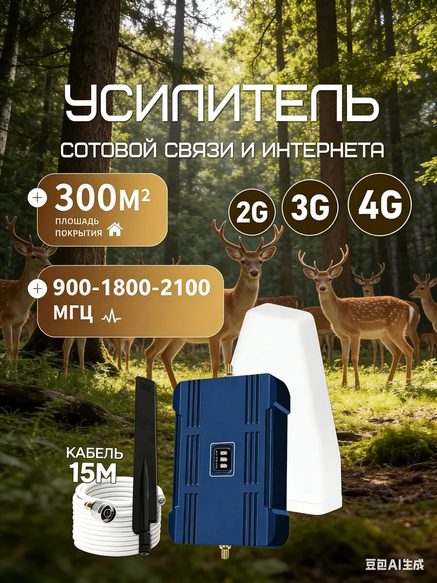 Усилитель сотовой связи 2G/3G/4G (900/1800/2100 МГц) — Улучшение сигнала GSM и интернета для телефона