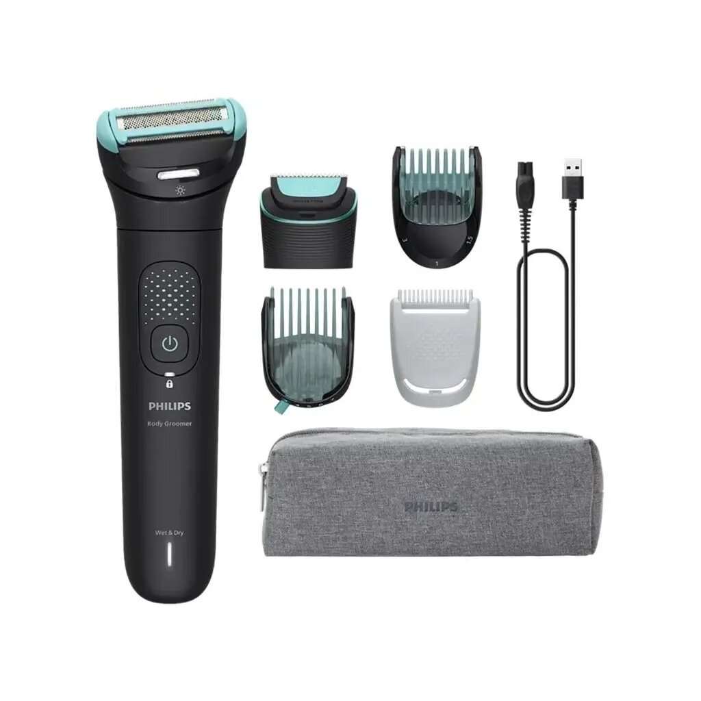 Триммер Philips Bodygroom Series 7000 BG7470/15 черный/бирюзовый
