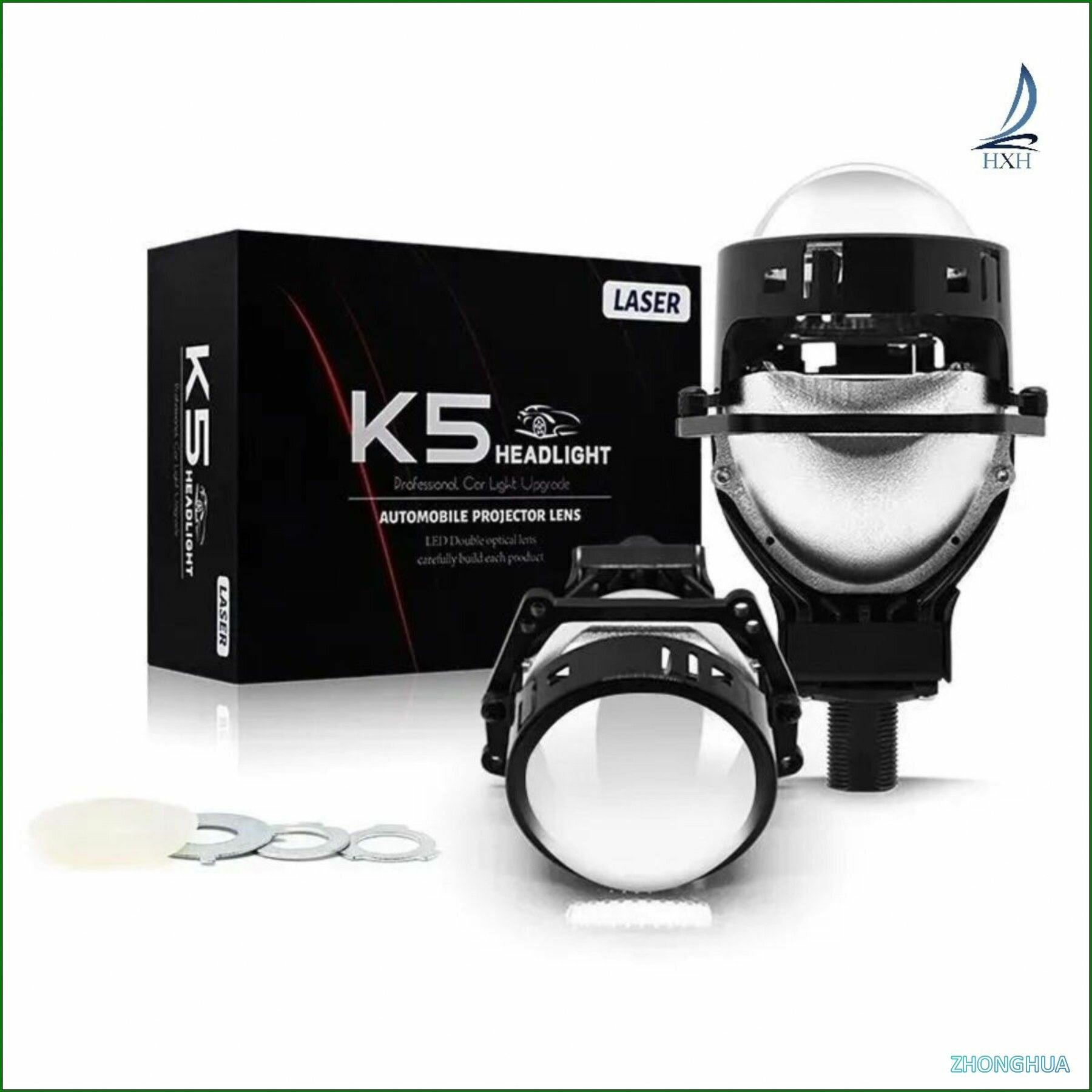 Фары автомобильные, 2 шт, арт. K5 LASER, 3 дюйма, Bi led модули 3.0 в фары автомобиля 2шт.