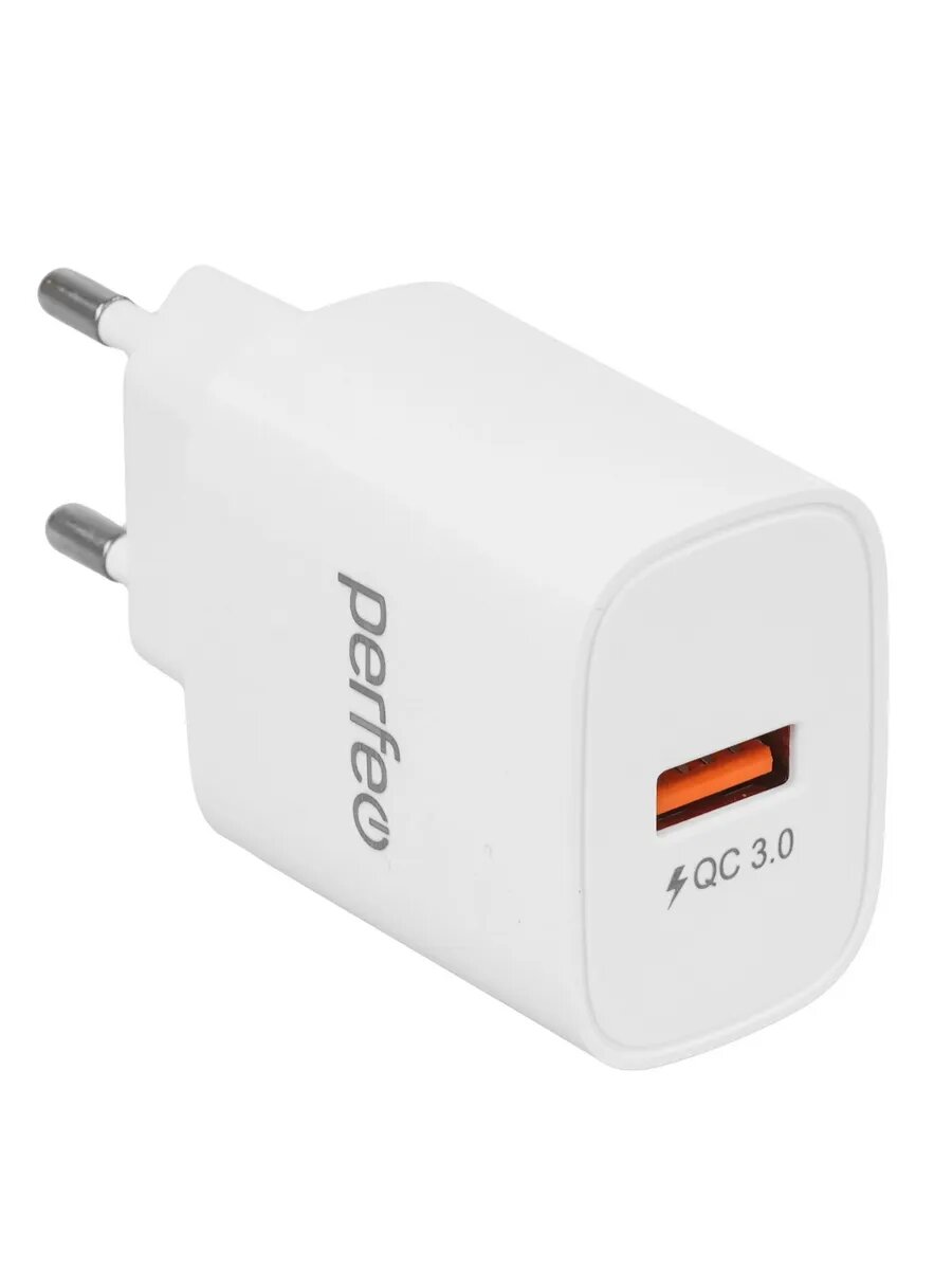Зарядное устройство с разъемом USB, QC3.0, 18W, белый I4659
