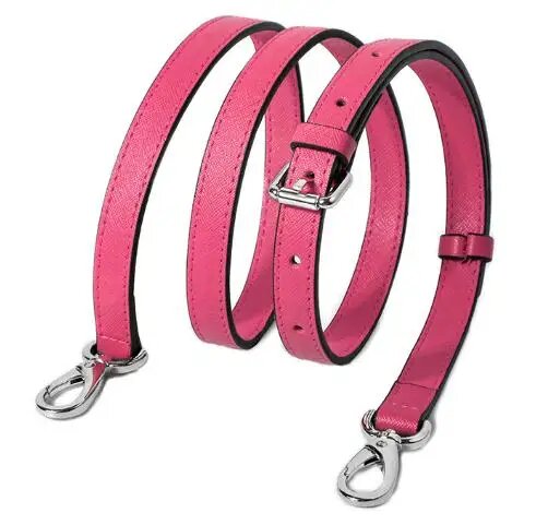 Кожаный ремень из сафьяно для дизайнерской женской сумки Michael, женская сумка-тоут, регулируемый ремень на плечо, серебристые пряжки Розовый, 1.2cm width, hot pink