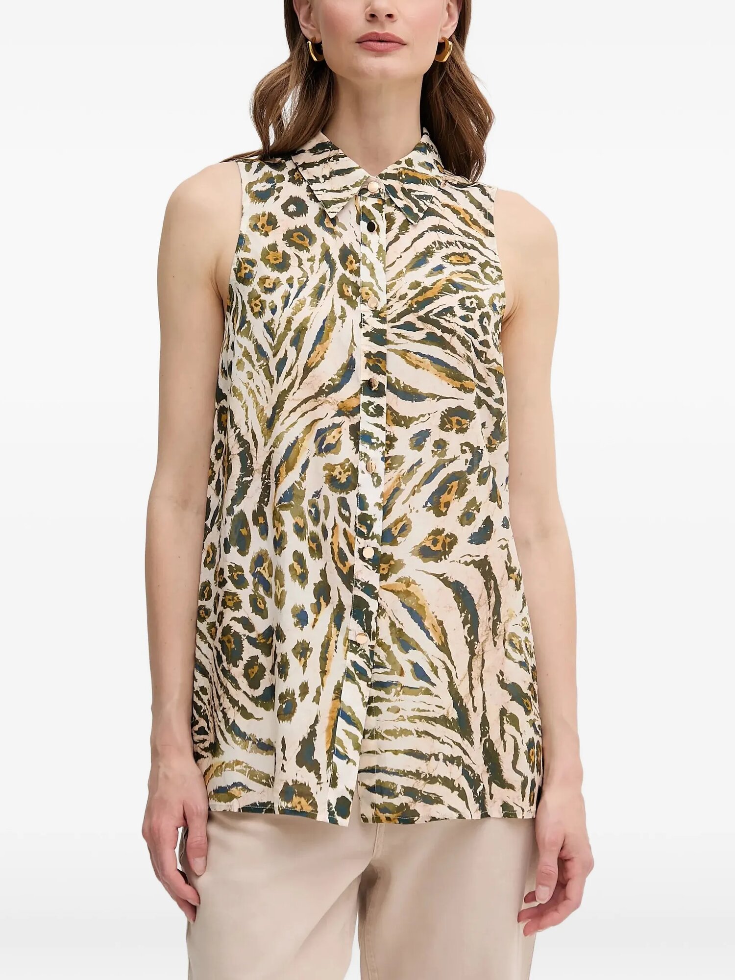 Топ Buttoned sleeveless top