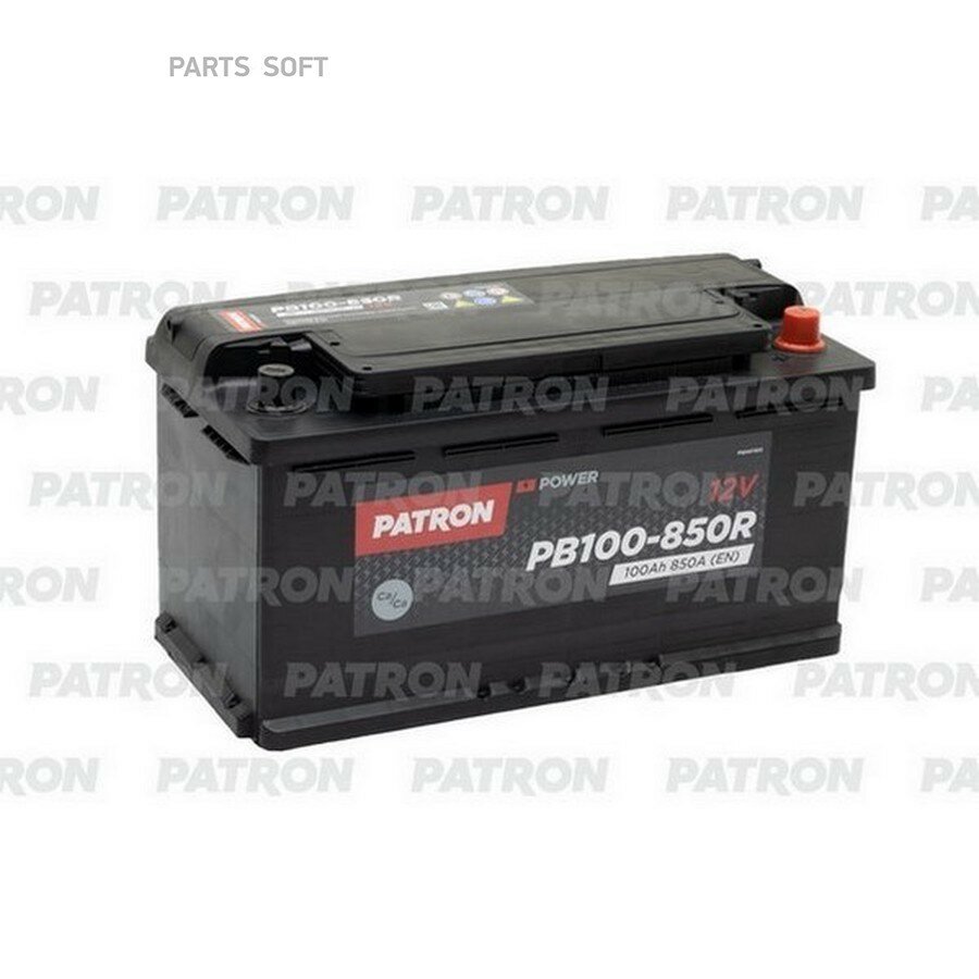 Аккумулятор PATRON PLUS 12V 100AH 850A ETN 0(R+) B13 353x175x190mm 23.4kg от официального дистрибьютора, PATRON, артикул PB100850R
