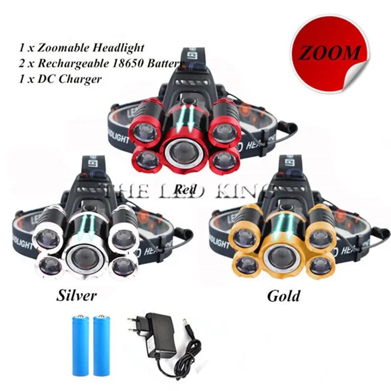 Водонепроницаемый налобный фонарь THEBSE 50000 люмен 4XT6 and V6 50000lm, Option C