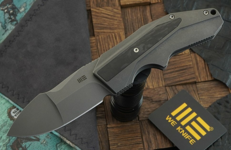 Складной нож We Knife Coral, сталь CPM 20CV, GW, рукоять титан/мраморный карбон