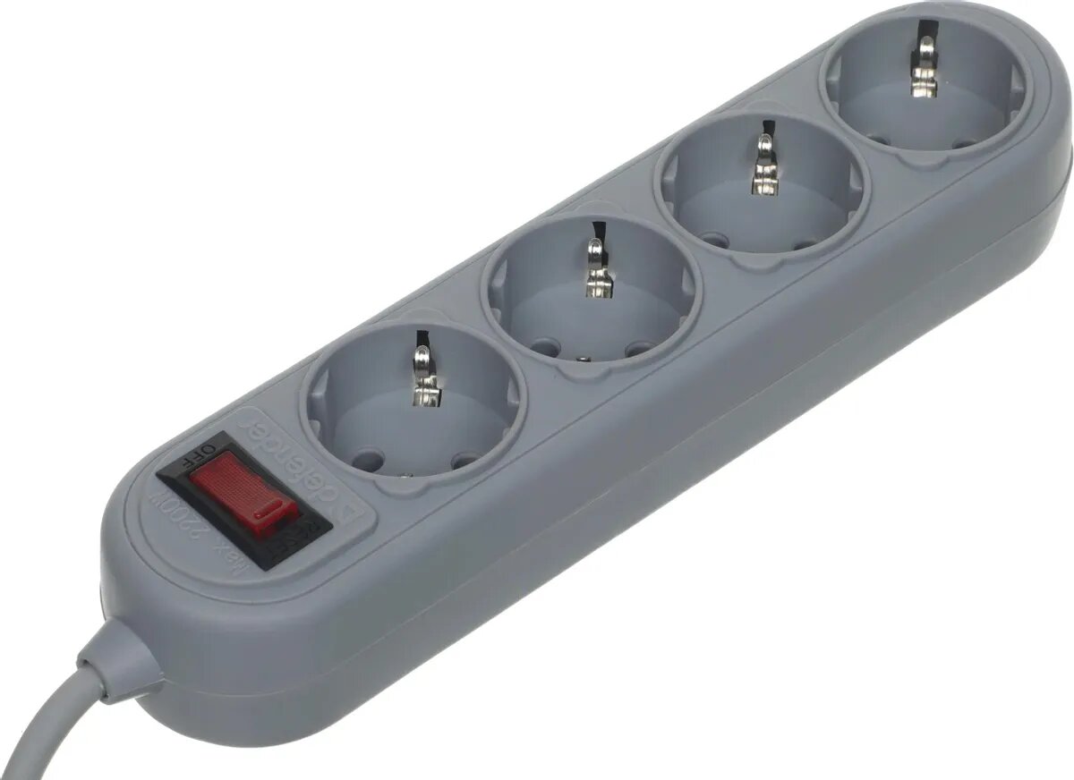 Сетевой фильтр Defender ES Lite (99487) 1,8m серый 4розеток